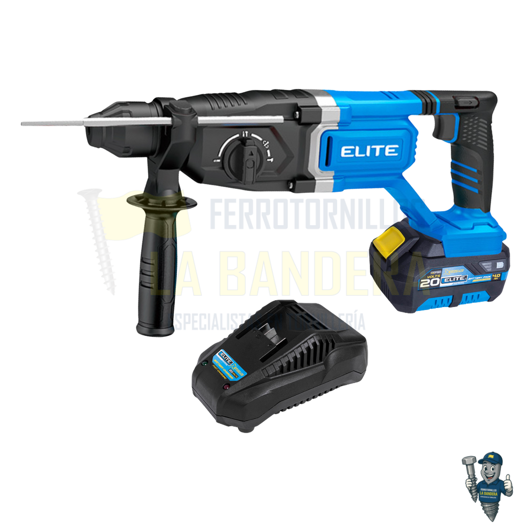 ROTOMARTILLO INALA. SDS PLUS 26mm 20V BATERIA 4.0AH CARGADOR ELITE ...